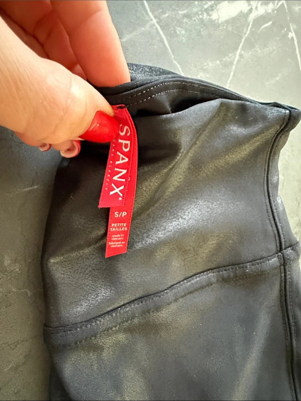 SPANX | Pants & Jumpsuits | Spanx Shiny Black Highwaist Faux Leather ...